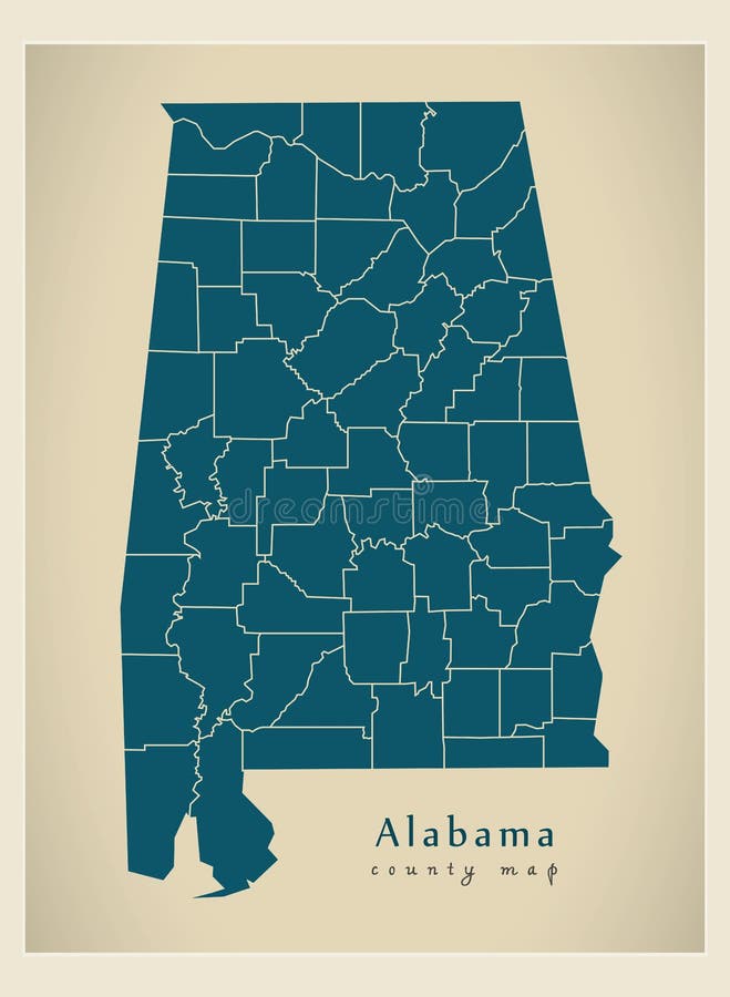 Mapa Moderno - Mapa Del Condado De Alabama Con Las Etiquetas Los E.E.U ...