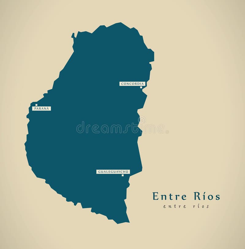 Mapa De Provincia Entre Rios Ilustración del Vector - Ilustración de ...
