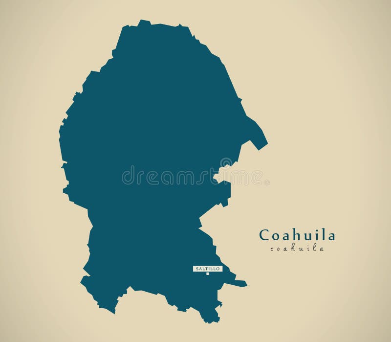 Mapa Moderno - MX De Coahuila México Stock de ilustración - Ilustración ...