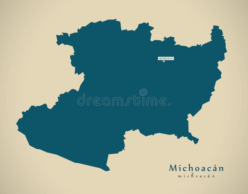Postal De Michoacán México. Sello De Silueta De Mapa. Diseño Circular ...
