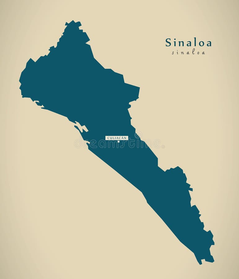 Esquema De Estado De Sinaloa Map México Ilustración del Vector - Ilustración de silueta ...