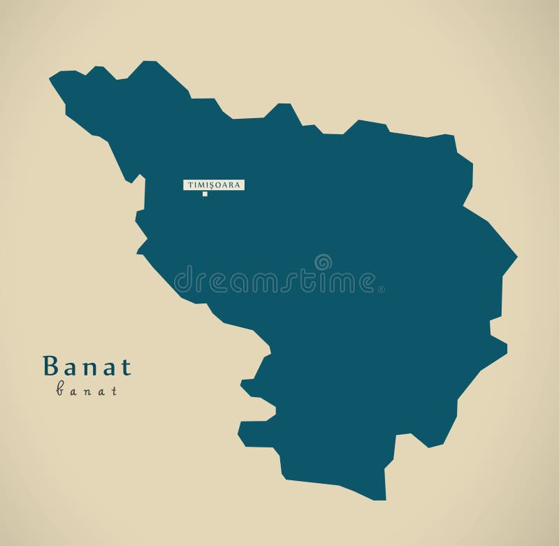 Mapa Moderno - RO De Banat Rumania Stock de ilustración - Ilustración ...