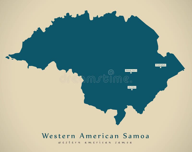 Mapa Moderno - Samoa Americana Ocidental COMO Ilustração Stock ...