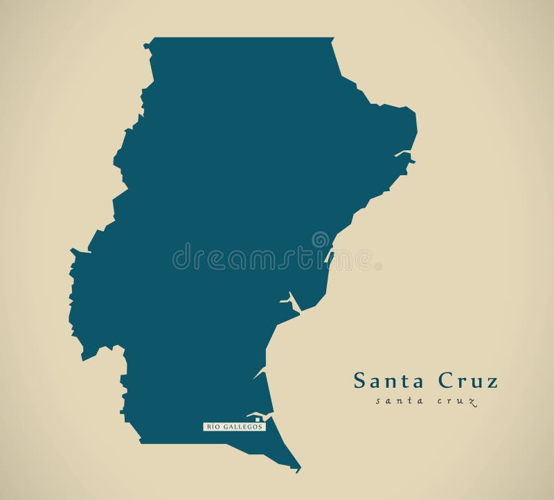 Rojo De Santa Cruz Resaltado En El Mapa De Argentina Stock de ...