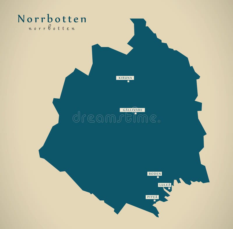 Mapa Moderno - SE Da Suécia De Norrbotten Ilustração Stock - Ilustração ...