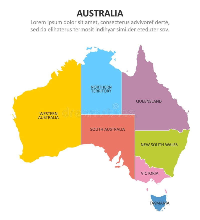 Mapa Multicolor De Australia Con Regiones Ilustraci?n Del Vector ...