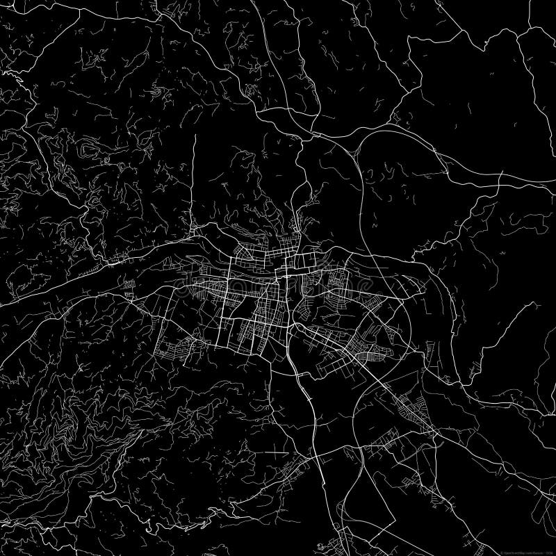 Mapa Negro De Maribor Slovenia. Ilustração Stock - Ilustração de ...