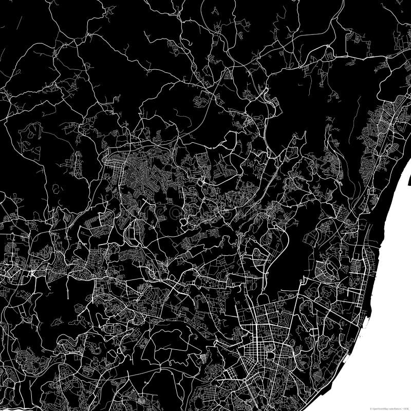 Mapa Negro De Odivelas Portugal. Ilustração Stock - Ilustração de ...