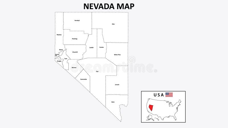 Mapa Nevada. Mapa Do Estado E Do Distrito De Nevada. Mapa ...