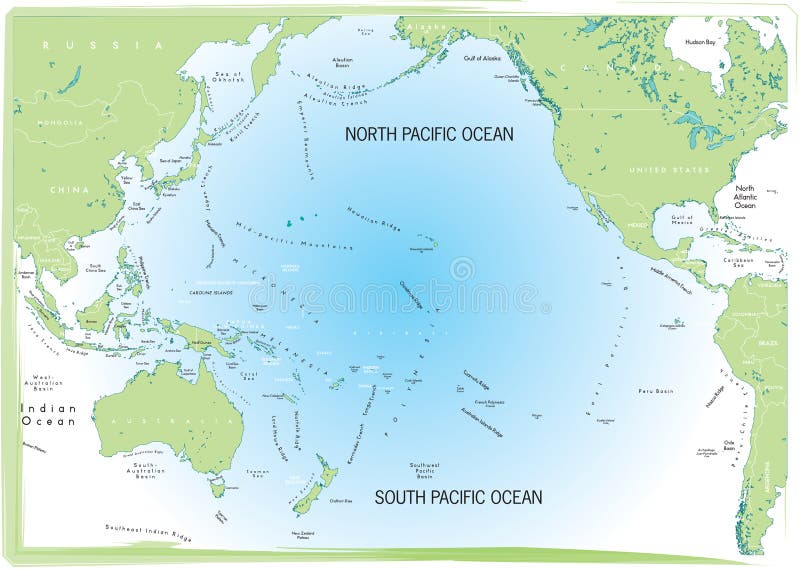 Mapa atlantycki ocean ilustracja wektor. Ilustracja złożonej z ameryka ...