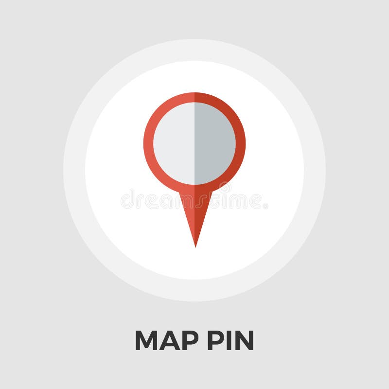 Mapa Pin Flat Icon ilustración del vector. Ilustración de arte - 93393500