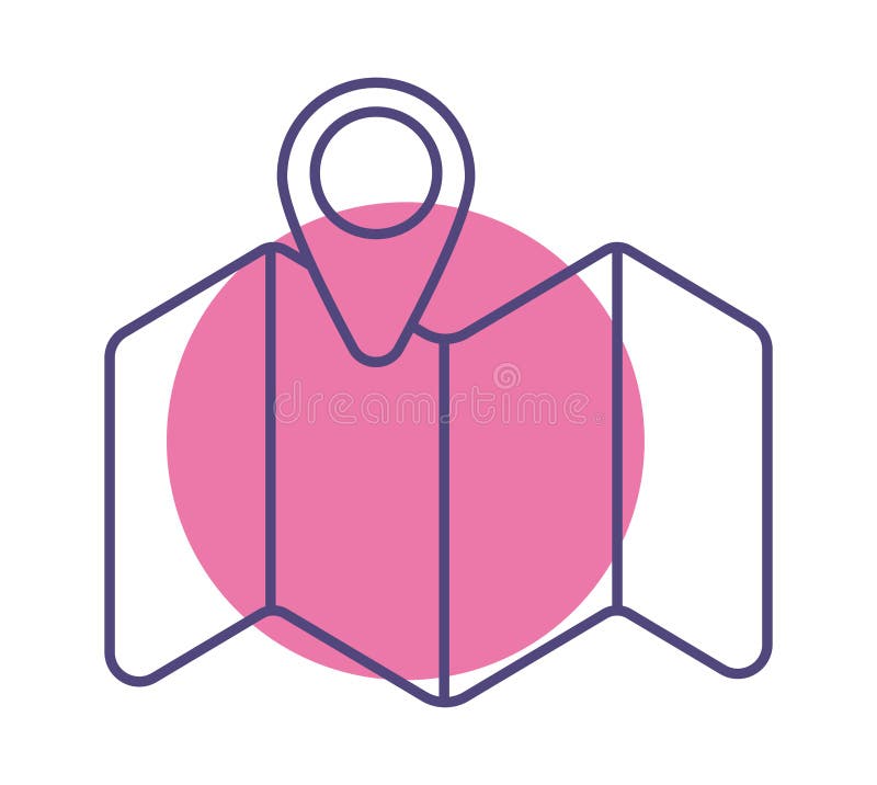 Mapa plegado rosa ilustración del vector. Ilustración de camino - 229874390