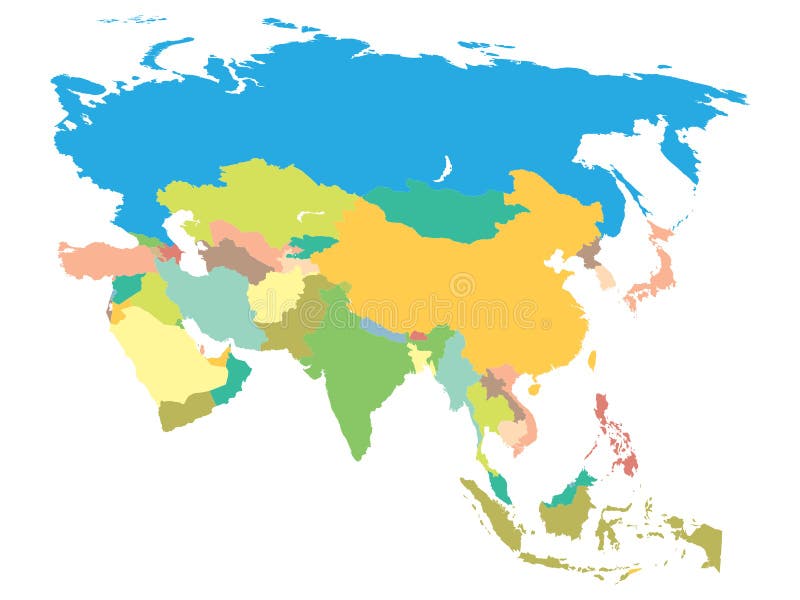 Ejemplo Político Del Vector Del Mapa De Asia Aislado En El Fondo Blanco ...