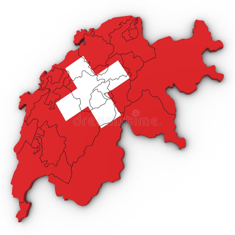 Mapa político de Suiza ilustración del vector. Ilustración de suizo ...