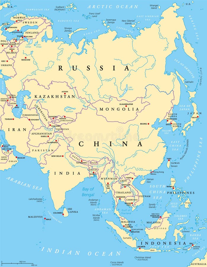 Mapa Fisico Da Asia Com Rios Mapa Político De Asia