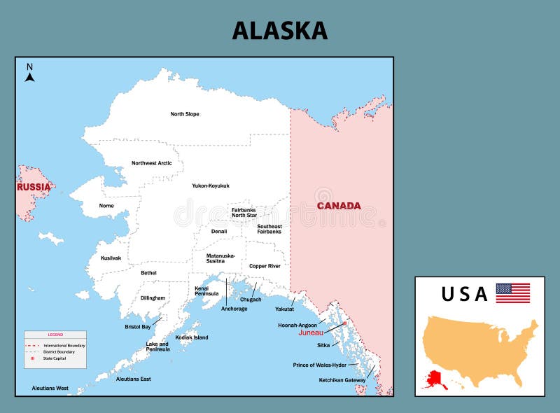 Mapa De Alaska. Mapa Estatal Y De Distrito De Alaska. Mapa ...