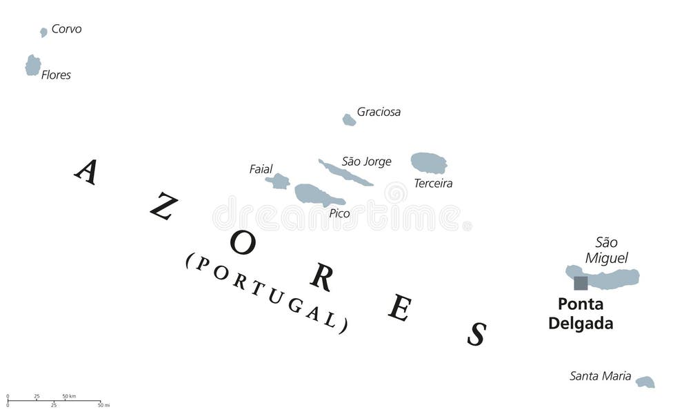 Mapa político de Azores ilustración del vector. Ilustración de aislado ...