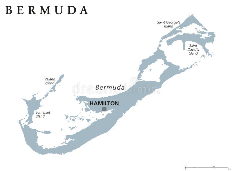 Mapa político de Bermuda ilustração do vetor. Ilustração de destino ...