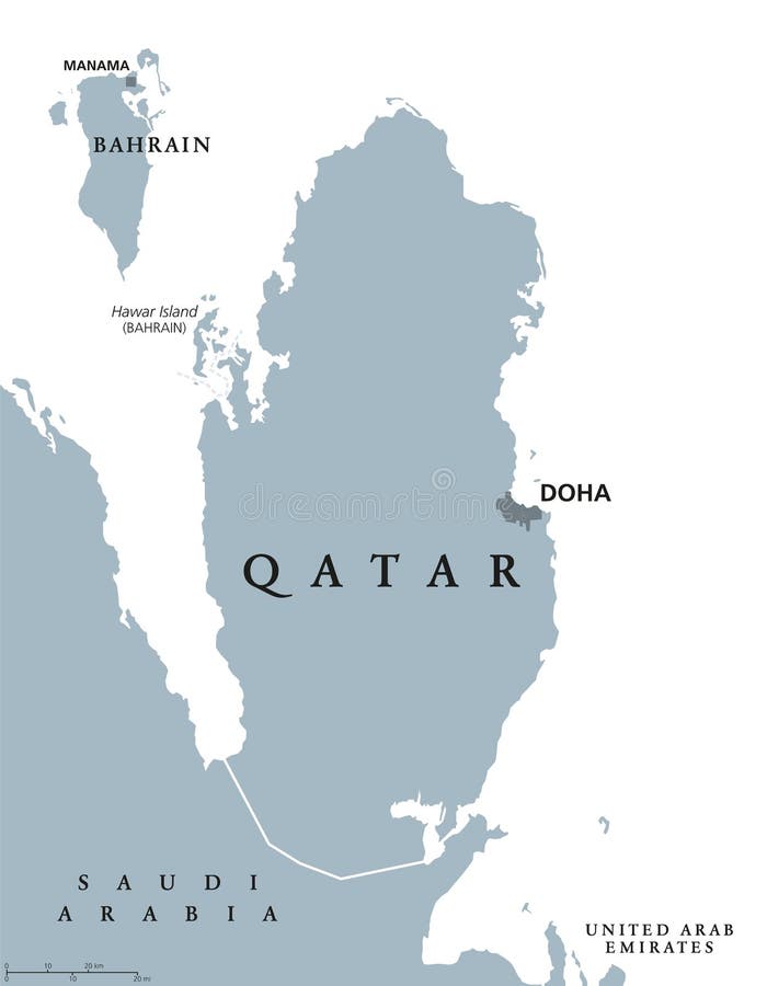 Mapa político de Catar ilustração do vetor. Ilustração de cartografia ...
