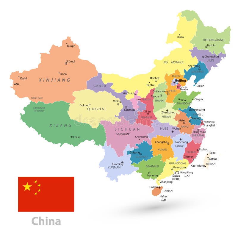 Mapa político de China ilustración del vector. Ilustración de pista ...