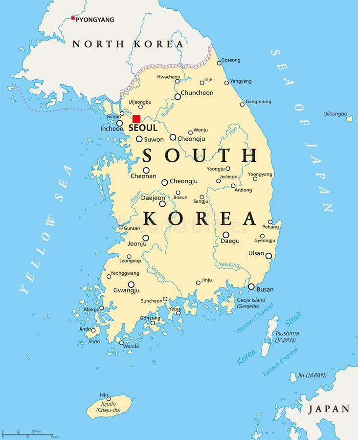 Mapa Politico De Coreia Do Sul Ilustracao Do Vetor Ilustracao De Images