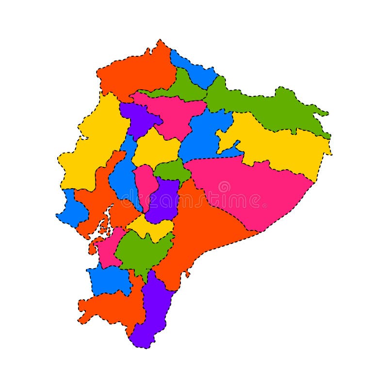 Mapa político de Ecuador ilustración del vector. Ilustración de estilo ...