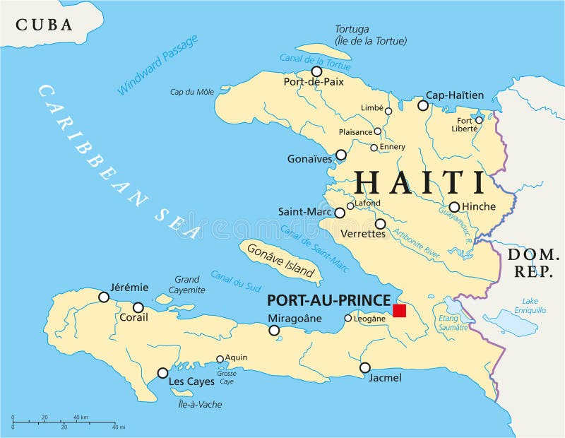 Mapa político de Haiti ilustração do vetor. Ilustração de antilhas ...