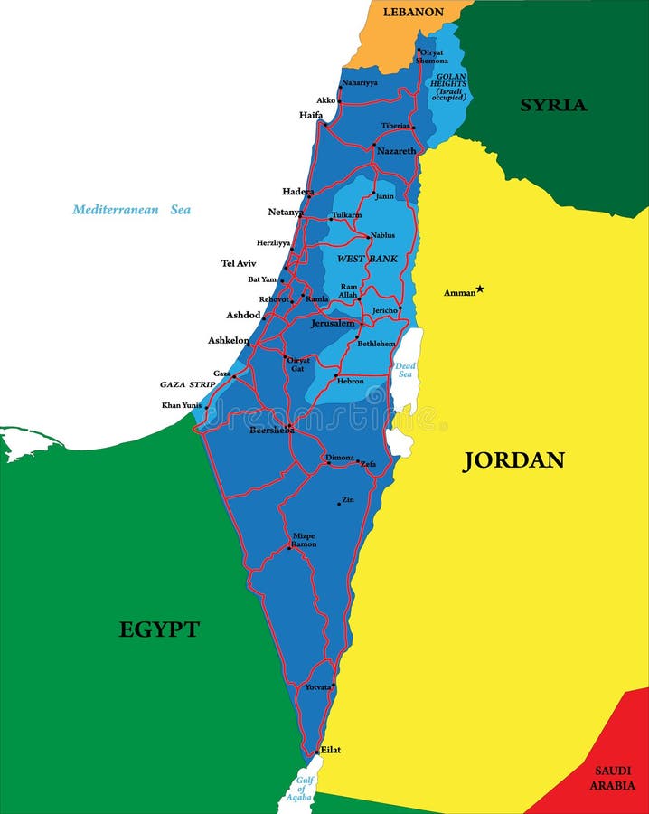 Mapa de Israel ilustração do vetor. Ilustração de planta - 14498626