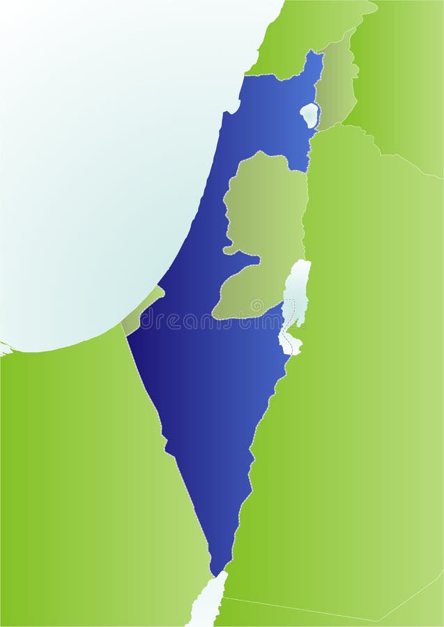 Mapa político de Israel ilustração do vetor. Ilustração de inoperante ...