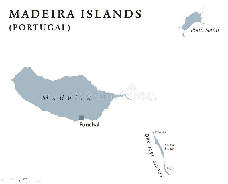 Mapa Político De Las Islas De Madeira Ilustración del Vector ...