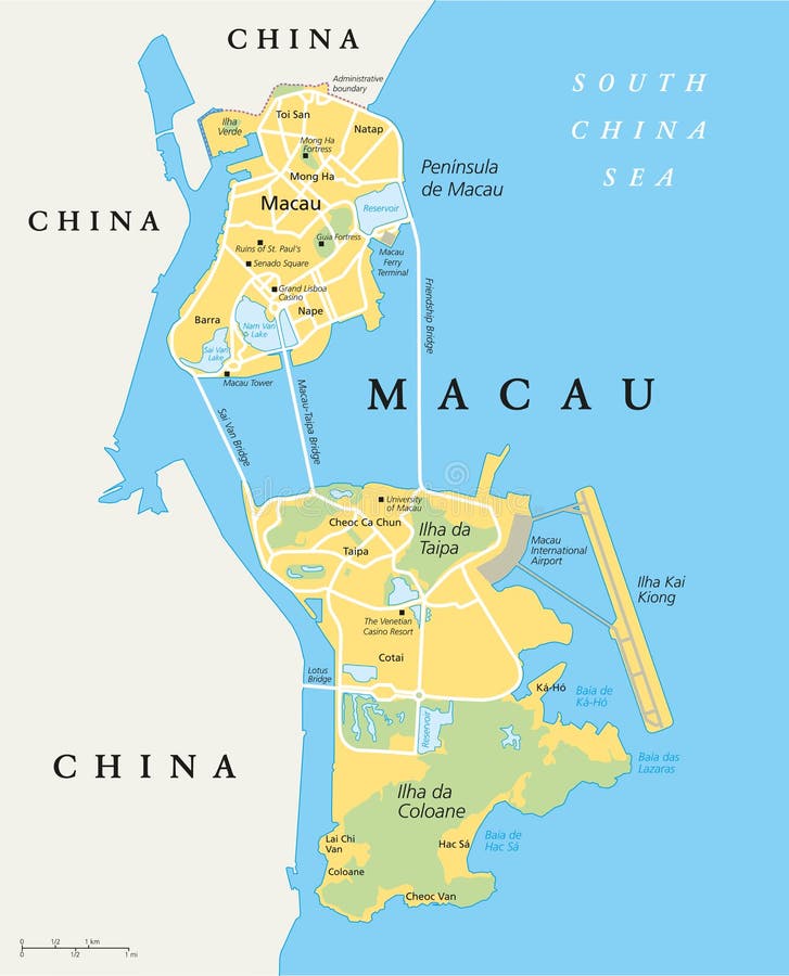Mapa de Macau ilustração do vetor. Ilustração de carta - 167946172