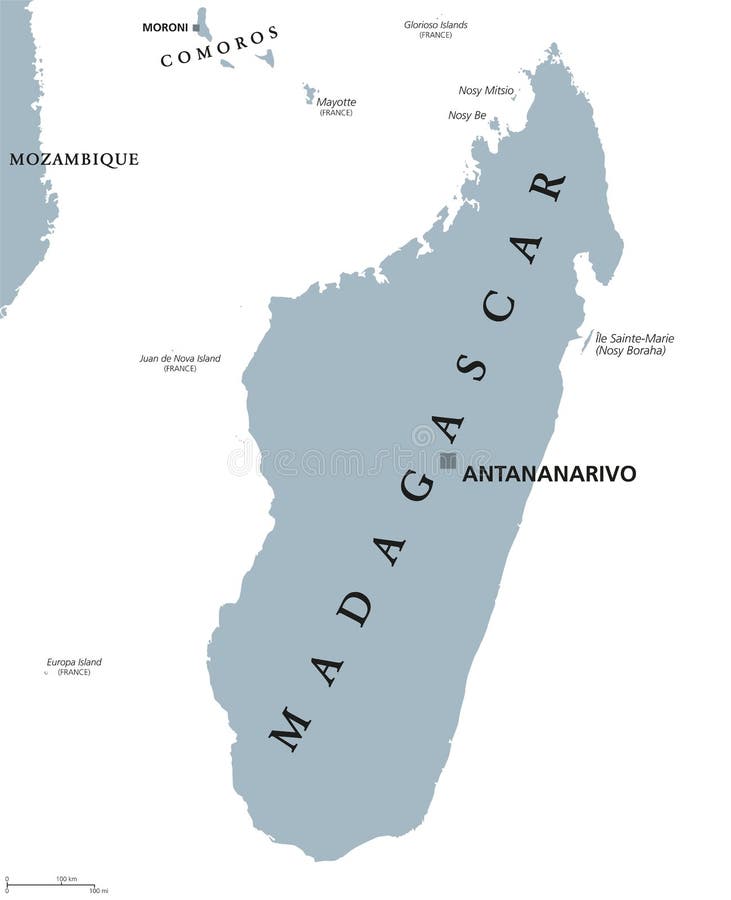 Mapa Político De Madagascar Ilustración del Vector - Ilustración de ...
