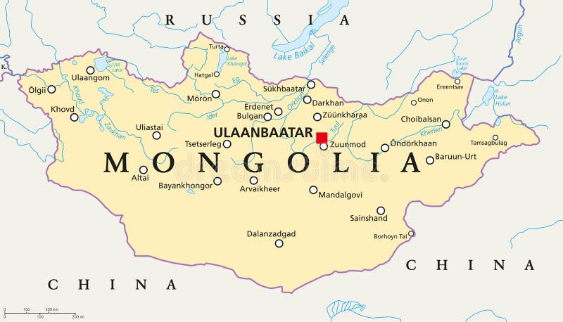 Mapa político de Mongolia ilustración del vector. Ilustración de asia ...