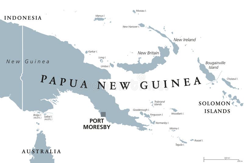 Mapa Político De Papúa Nueva Guinea Ilustración del Vector ...