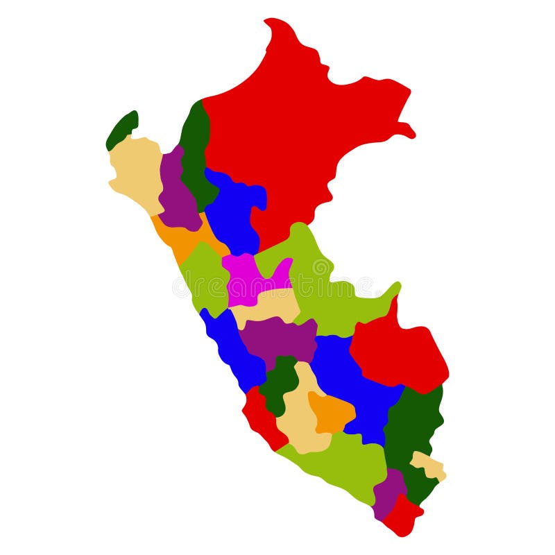 Mapa político de Perú ilustración del vector. Ilustración de recorrido ...