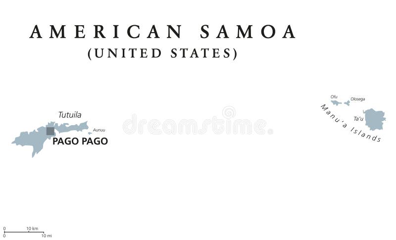 Mapa Político De Samoa Americana Ilustração do Vetor - Ilustração de ...