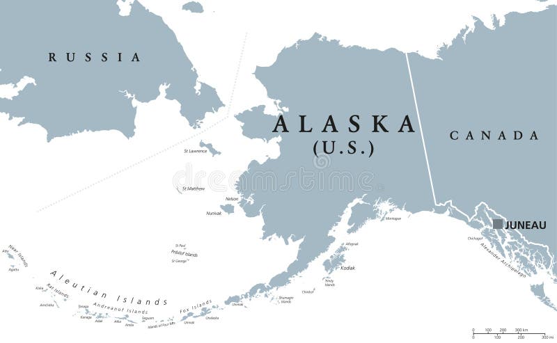 Mapa Político Del Estado De Alaska Los E.E.U.U. Ilustración del Vector ...