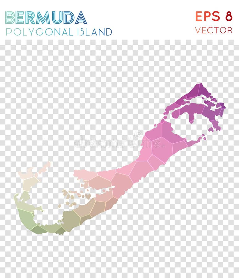 Mapa Poligonal De Bermuda, Ilha Do Estilo Do Mosaico Ilustração do ...