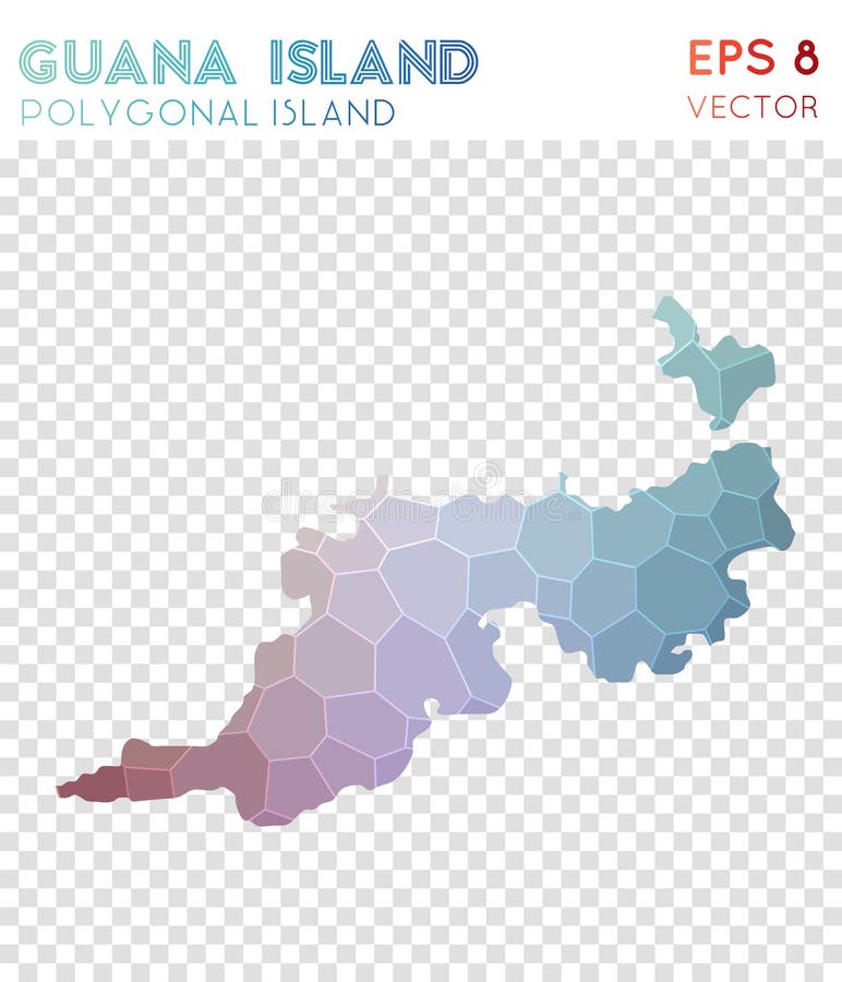 Mapa Poligonal De La Isla De Guana, Isla Del Estilo Del Mosaico ...