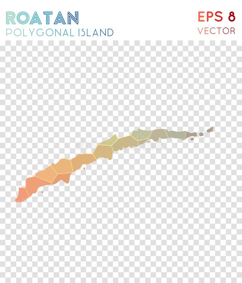 Mapa Poligonal De Roatan, Isla Del Estilo Del Mosaico Ilustración del ...