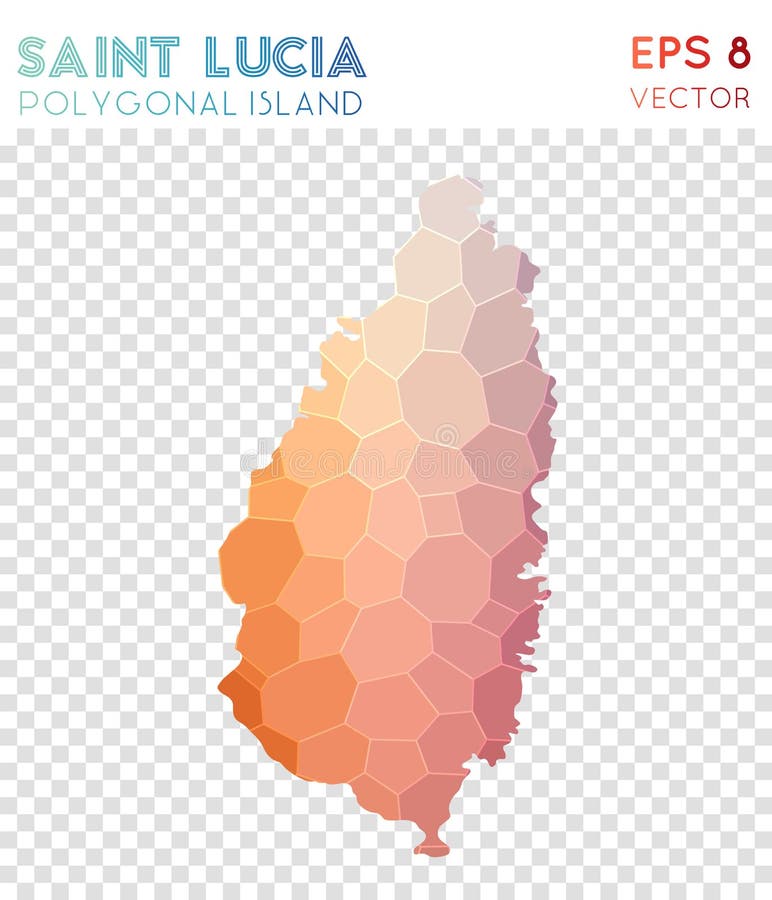 Mapa Poligonal De St Lucia, Ilha Do Estilo Do Mosaico Ilustração do ...