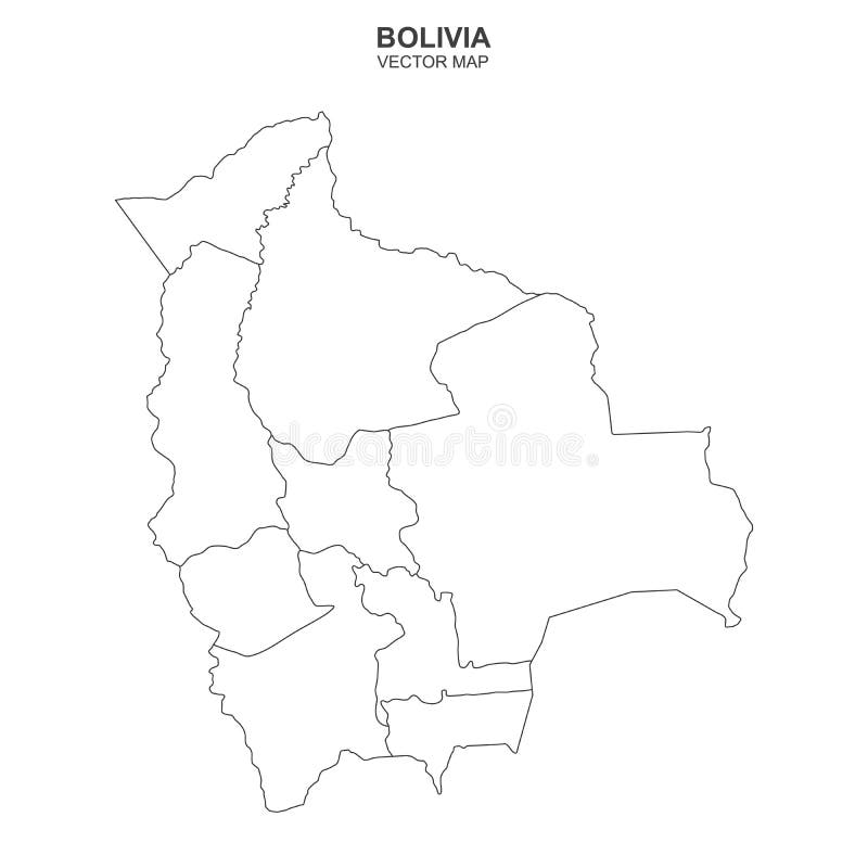 Mapa Político De Bolivia De Fondo Blanco Ilustración del Vector - Ilustración de tierra, mundo ...