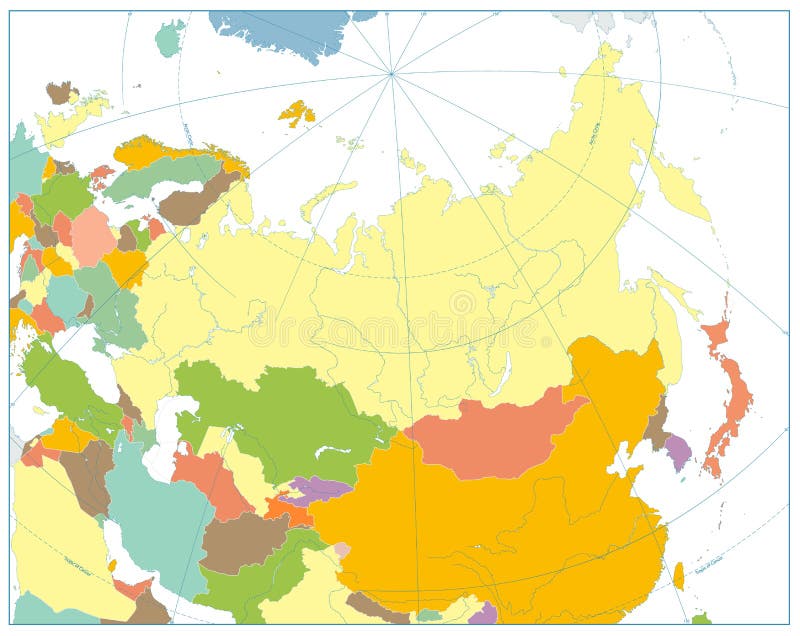 Mapa político de Eurasia ilustración del vector. Ilustración de localizaciones - 112295786