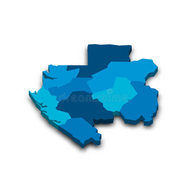 Mapa Político De Gabón De Divisiones Administrativas Ilustración Del