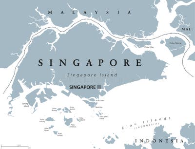 Mapa político de Singapur ilustración del vector. Ilustración de poco - 97426291