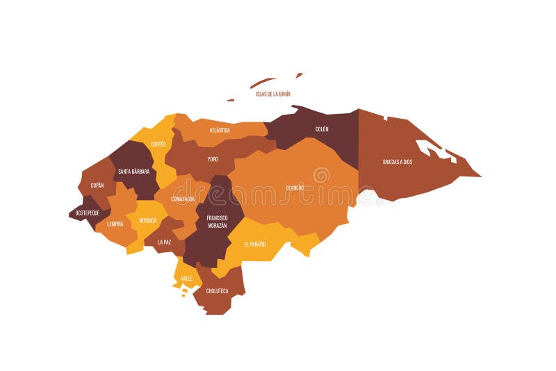 Mapa Político Honduras Das Divisões Administrativas Ilustração do Vetor ... Mapa Político Honduras Das Divisões Administrativas Ilustração do Vetor ...