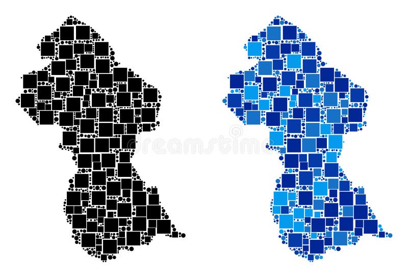 Mapa Punteado De Guyana Con Variante Azul Ilustración del Vector ...