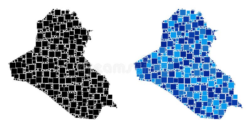 Mapa Punteado De Iraq Con Variante Azul Ilustración del Vector ...