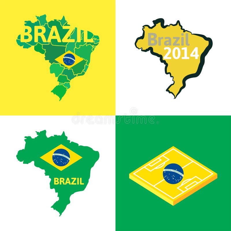 Mapa Simple Plano Del Brasil Ilustración Del Vector Ilustración De