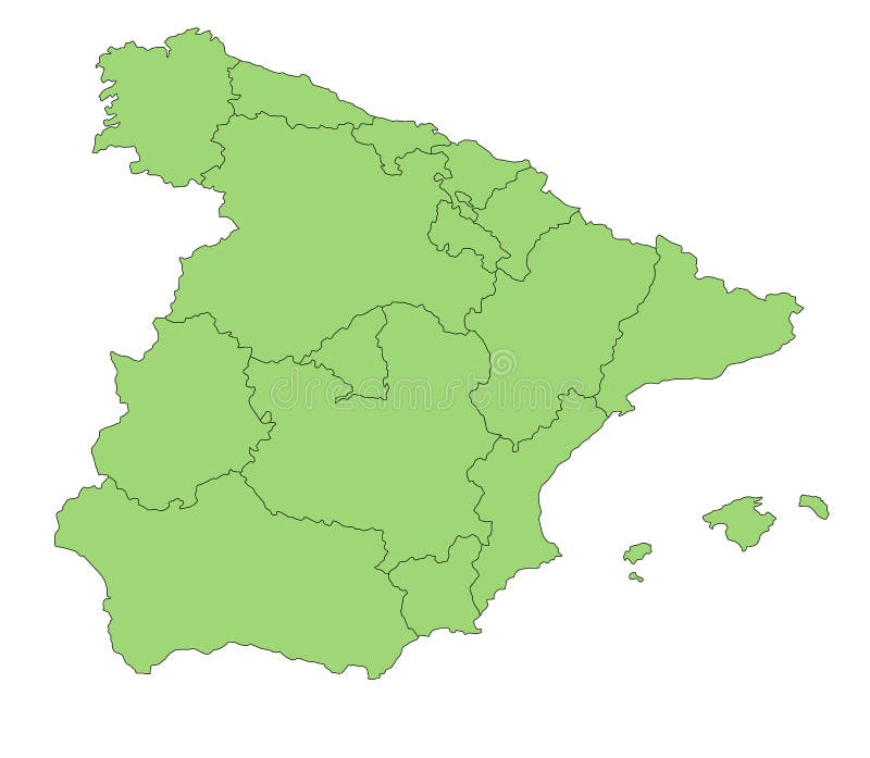 Mapa Spain ilustração do vetor. Ilustração de terra, mapa - 6706465